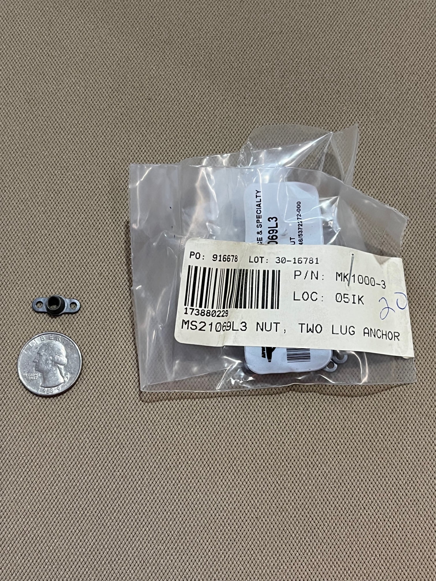 MS21075L08 NUTPLATE – Prestige Robinson Helicopter Parts