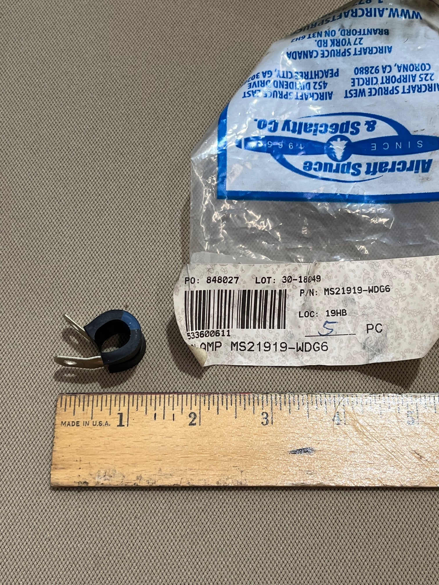 MS21919-WDG6 CLAMP – Prestige Robinson Helicopter Parts