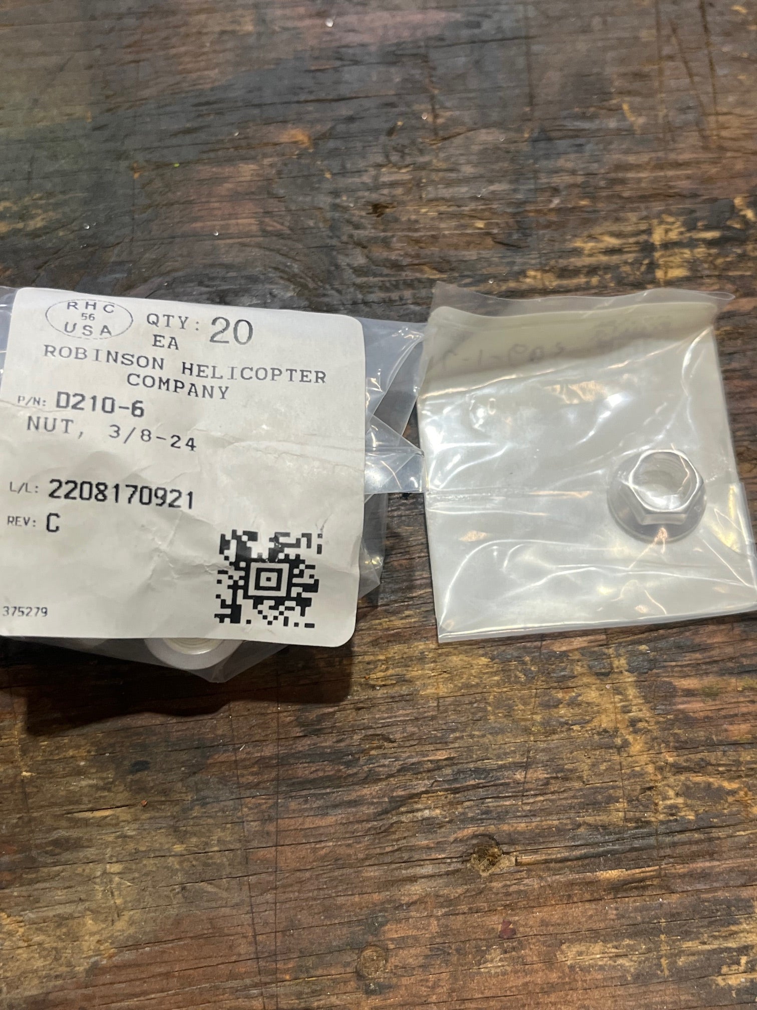 D210-6 NUT – Prestige Robinson Helicopter Parts