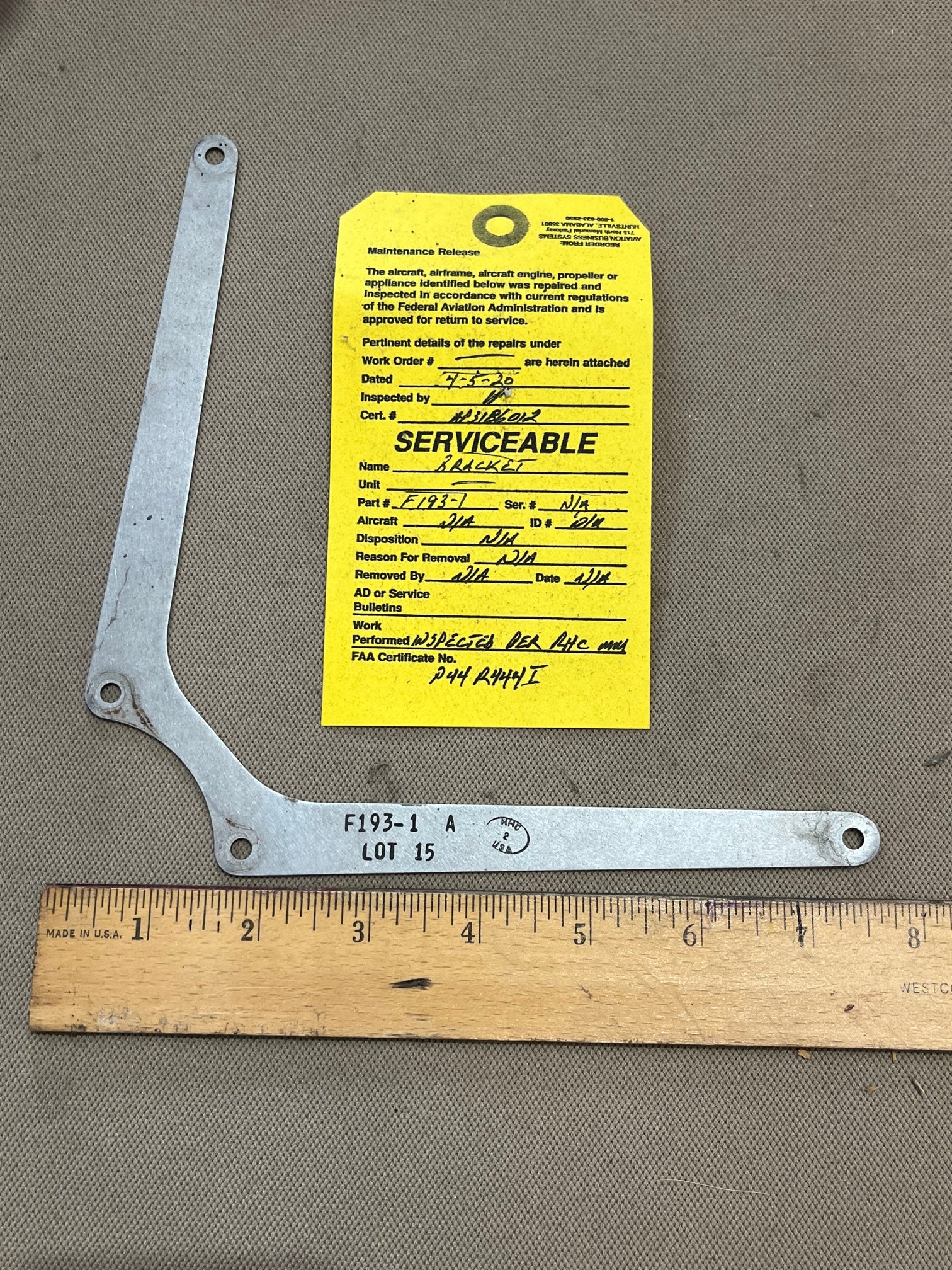 F193-1 BRACKET – Prestige Robinson Helicopter Parts