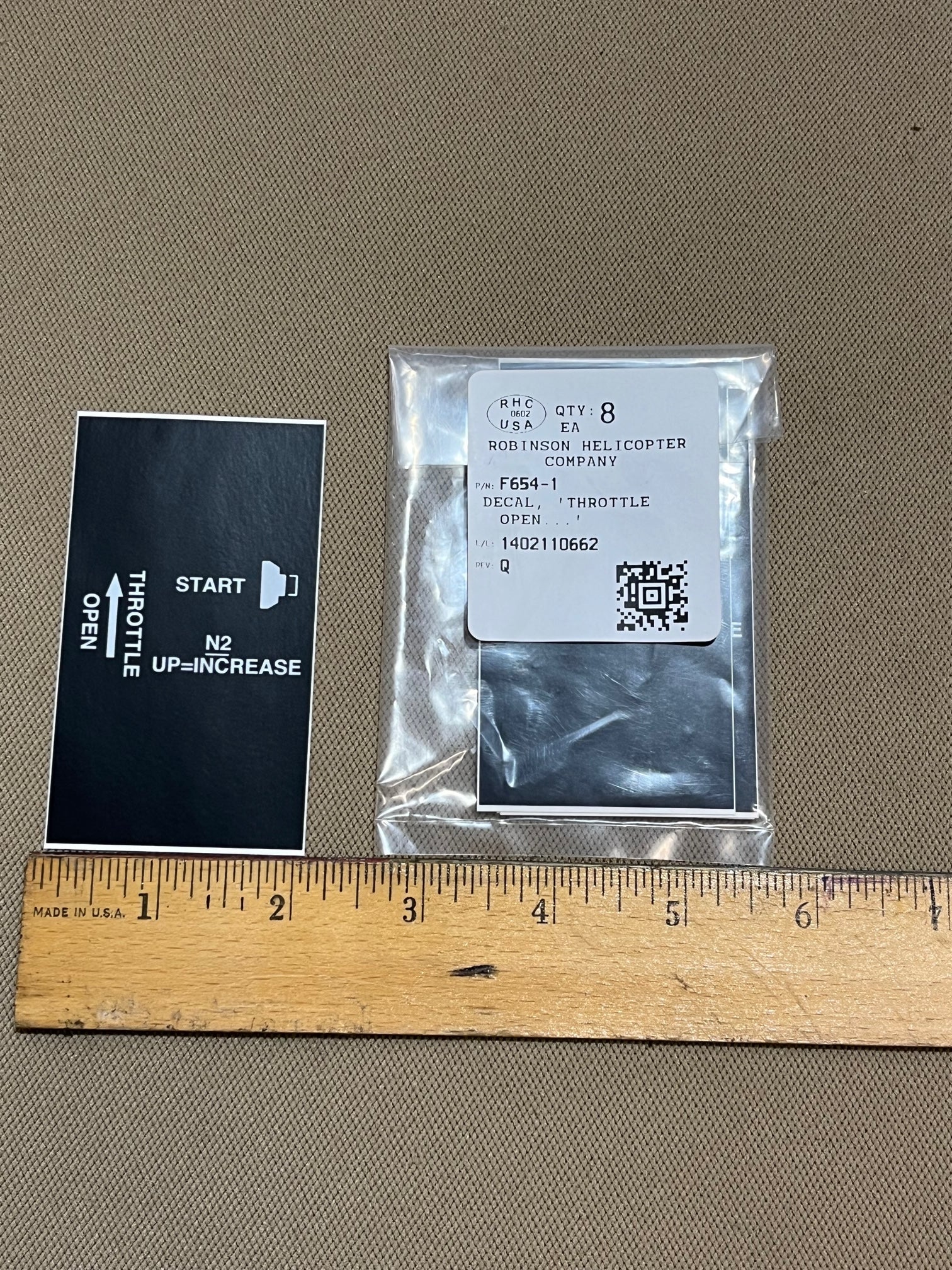 F654-1 THROTTLE OPEN – Prestige Robinson Helicopter Parts