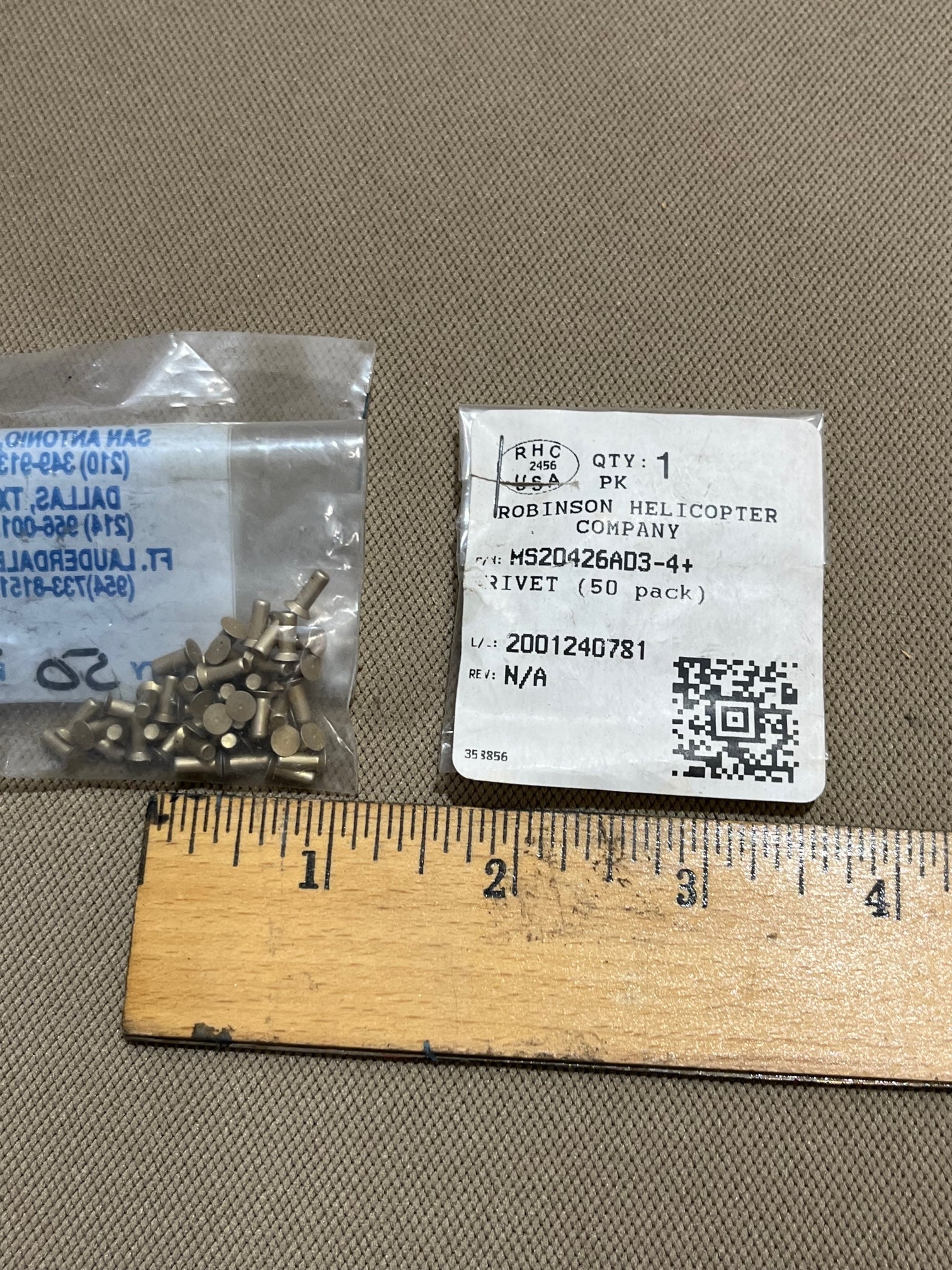 MS20426AD3-4+ RIVET – Prestige Robinson Helicopter Parts